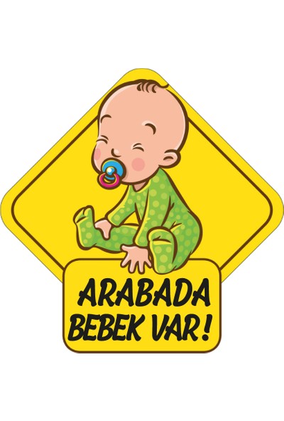 Obibaskı Arabada Bebek Var Araba Sticker 12X12 cm Obibaskı Arabada Bebek Var Araba Sticker 12X12 cm