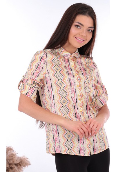 Kadın Saten Gömlek Truvakar Kol Kadın Saten Gömlek Truvakar Kol