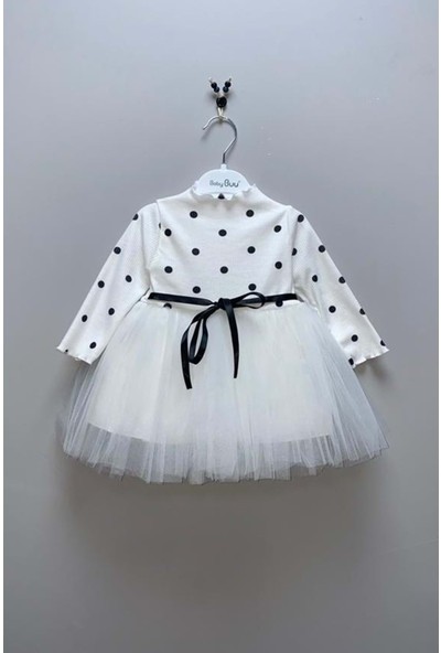 Mnk Baby Kız Puantiyeli Tütülü Günlük Elbise MNK0416