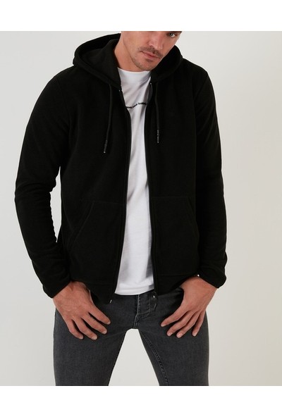 Lulu Giyim Siyah Fermuarlı Kapüşonlu Sweatshirt Hırka Lulu Giyim Siyah Fermuarlı Kapüşonlu Sweatshirt Hırka