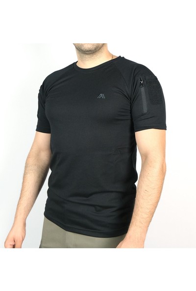 Akn Taktik/outdoor Bisiklet Yaka Siyah T-Shirt