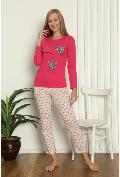 Kırmızı Renk Çiçek Desenli Onelight OL-10140 Kadın Kışlık Uzun Kol Pijama Takımı Kırmızı Renk Çiçek Desenli Onelight OL-10140 Kadın Kışlık Uzun Kol Pijama Takımı