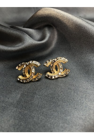 MRK Chanel cc Marka Taşlı Küpe MRK Chanel cc Marka Taşlı Küpe