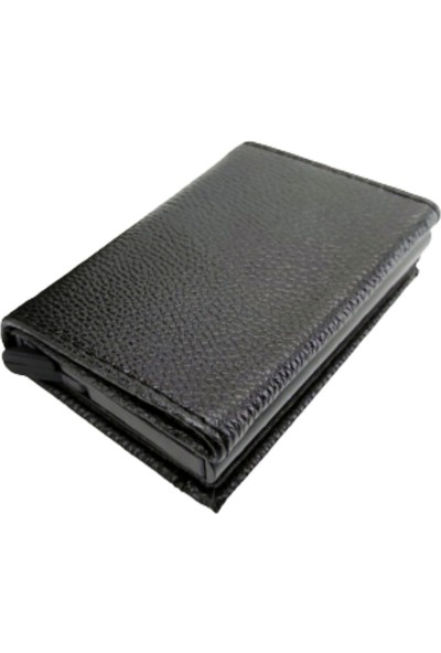 BY Collection Mekanizmalı Kartlık Cüzdan | Siyah - Unisex -Vegan Suni Deri BY Collection Mekanizmalı Kartlık Cüzdan | Siyah - Unisex -Vegan Suni Deri