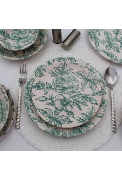 Arna Porselen Rose 24 Parça 6 Kişilik Yemek Takımı