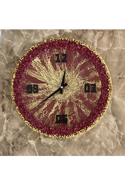 Hit Home Wood Doğal Deniz Taşlı Epoksi Dolgu Saat - Özel Tasarım Ev Dekorasyon Duvar Saat - 40 cm Çap Hit Home Wood Doğal Deniz Taşlı Epoksi Dolgu Saat - Özel Tasarım Ev Dekorasyon Duvar Saat - 40 cm Çap