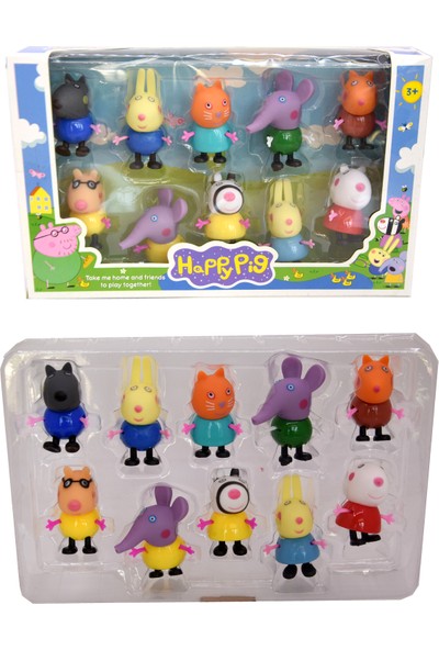 Peppa Pig Domuz Peppa Arkadaşları Karakter 10LU Oyuncak Seti Peppa Pig Domuz Peppa Arkadaşları Karakter 10LU Oyuncak Seti