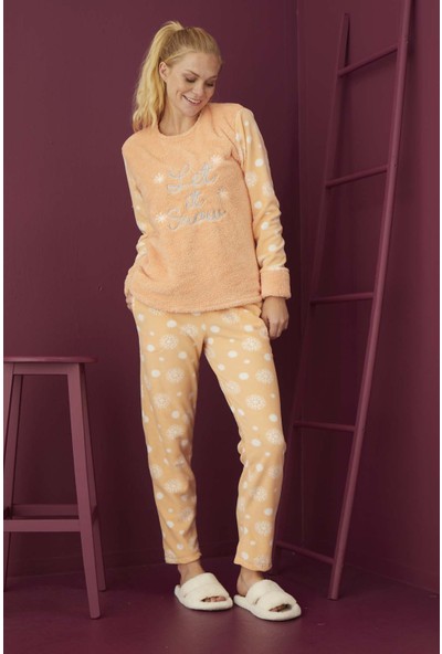 Matsu Home Kadın Kışlık Polar Peluşlu Snow Pijama Takımı Welsoft Matsu Home