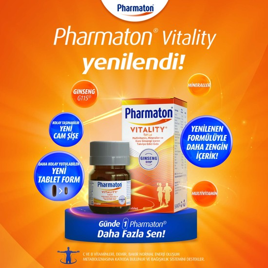 Pharmaton Vitality 60 Tablet - Ginseng G115, Multivitamin ve Fiyatı