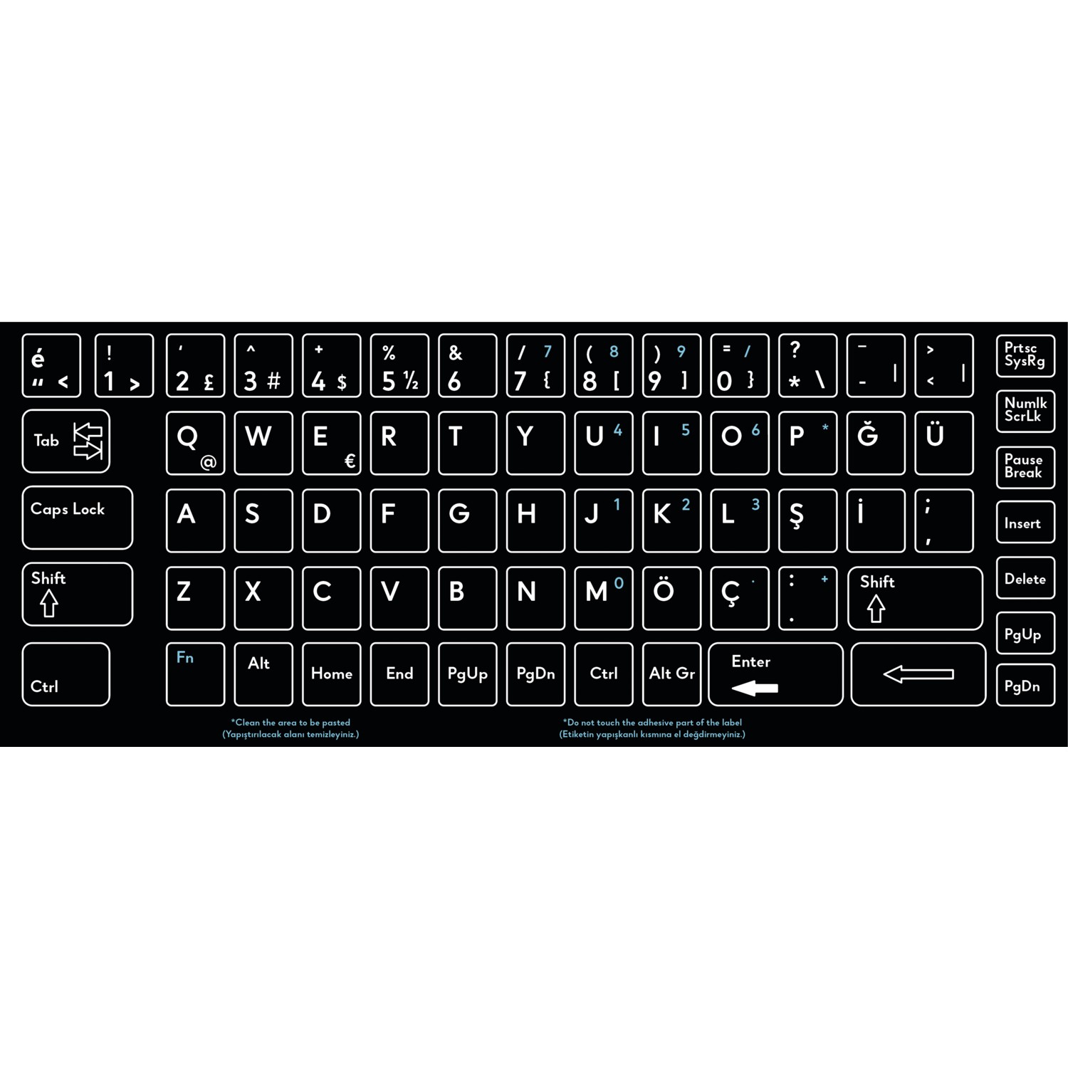 Dijital Türkçe Q Klavye Sticker, Notebook ve Pc Uyumlu Fiyatı