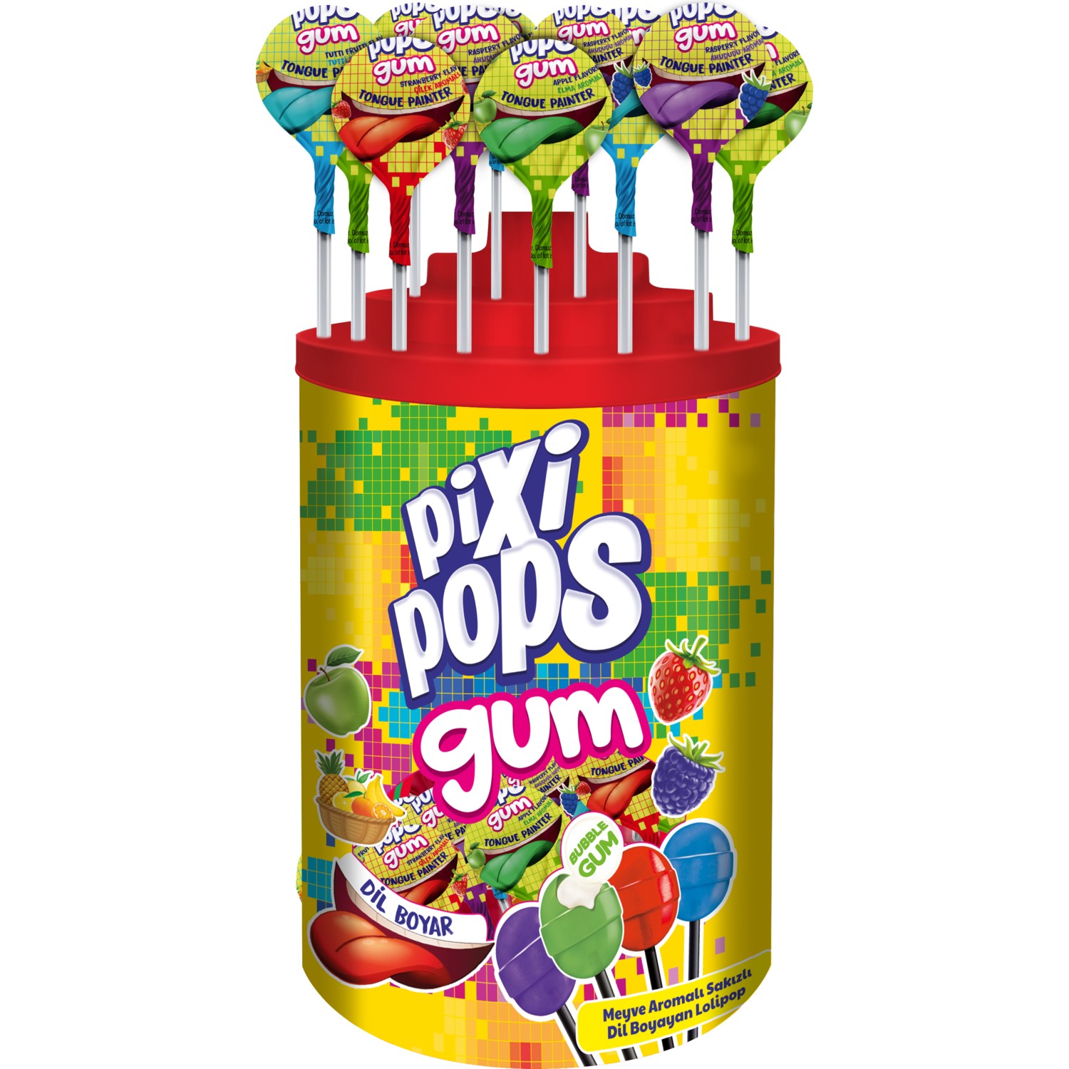 Pixi Pops Meyve Aromalı Dil Boyayan Top Lolipop 100 x 16 gr Fiyatı