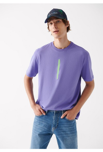 Mavi Change Baskılı Mor Tişört