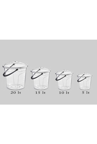 Erkoç 4'lü Plastik Şeffaf Kova Seti 5-10-15-20 Lt Erkoç 4'lü Plastik Şeffaf Kova Seti 5-10-15-20 Lt