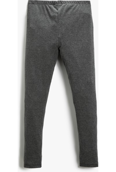 Koton Basic Beli Lastikli Ribanalı Tayt