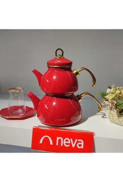 Neva Havana Emaye Süper Mini Demlik Seti 2-3 Kişilik Kırmızı Pitaya Neva Havana Emaye Süper Mini Demlik Seti 2-3 Kişilik Kırmızı Pitaya