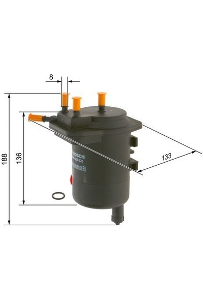 Bosch Yakit Filtresi (Delikli) [ Renault Clio Ii , Kangoo Ii , Symbol I 1.5 Dci 2001 - ]