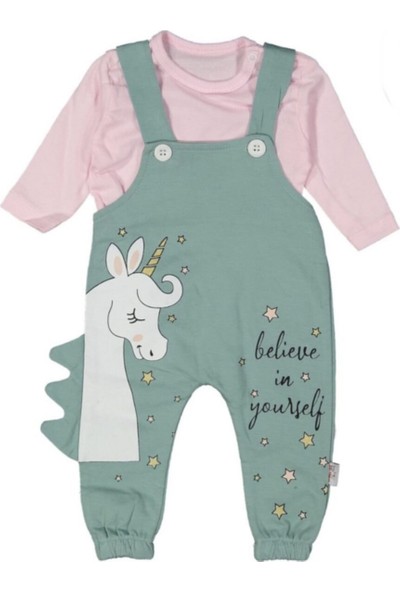Betüş Bebe Believe In Yourself Unicorn Baskılı Badili Salopet Takım Betüş Bebe Believe In Yourself Unicorn Baskılı Badili Salopet Takım