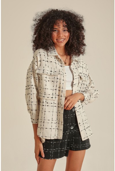 Rays Çift Cepli Gömlek Ekru