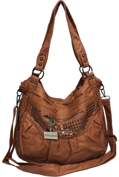 ElizaBell Taba Kadın Omuz Çantası Yumuşak Deri Çok Gözlü Ebat 35CM30CM ElizaBell Taba Kadın Omuz Çantası Yumuşak Deri Çok Gözlü Ebat 35CM30CM