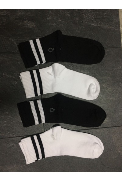 Encl Giyim 4'lü Şeritli Spor Tenis Çorap Encl Giyim 4'lü Şeritli Spor Tenis Çorap