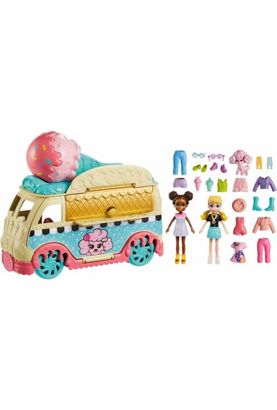 Polly Pocket Minik Lezzetler Dondurma Arabası: Polly ve Shani HHX77 Polly Pocket Minik Lezzetler Dondurma Arabası: Polly ve Shani HHX77