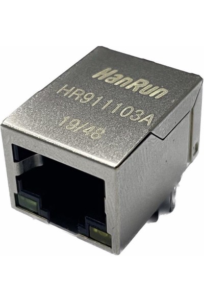 Feriot RJ45 HR911103A Hanrun Trafolu Ledli Ethernet Bağlantı Soketi Feriot RJ45 HR911103A Hanrun Trafolu Ledli Ethernet Bağlantı Soketi