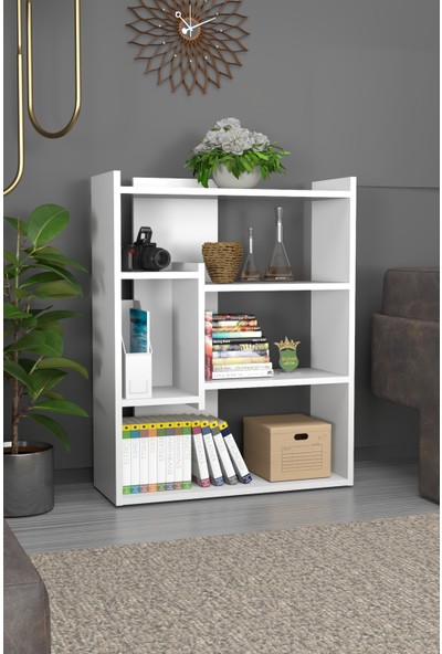 Ellnaz Kardelen Kitaplık Beyaz