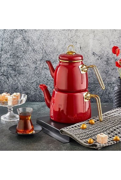 Acar Qualıty Kırmızı Emayeçaydanlık Acar Qualıty Kırmızı Emayeçaydanlık