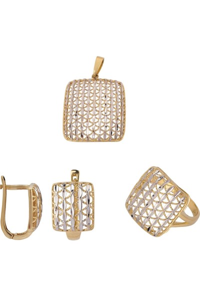 Cahide Jewellery Altın Fantezi Üçlü Set Cahide Jewellery Altın Fantezi Üçlü Set