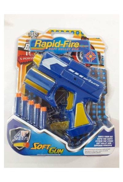 Nerf Rapıd Fıre Sünger Mermi Atan Oyuncak Tabanca 5 Adet Mermi Hediyeli ( Mavi ) Nerf Rapıd Fıre Sünger Mermi Atan Oyuncak Tabanca 5 Adet Mermi Hediyeli ( Mavi )