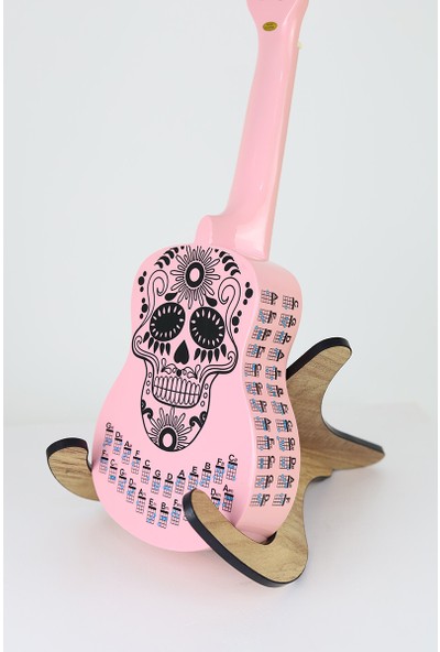 Çiçekkafa Siyah Renk Ukulele Akor Cetveli Tablosu Stickeri Etiketi Çiçekkafa Siyah Renk Ukulele Akor Cetveli Tablosu Stickeri Etiketi
