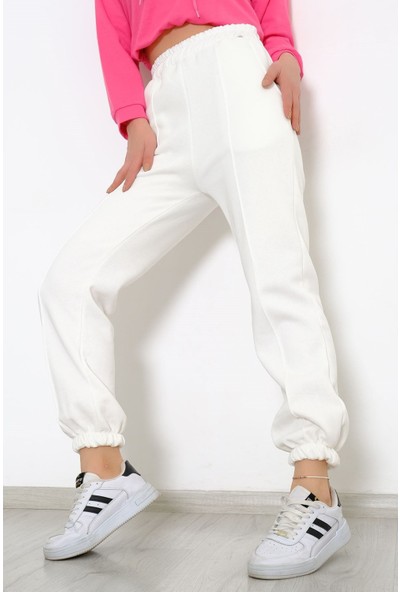 Aliz Moda 3 Iplik Çımalı Eşofman Altı Beyaz - 5165.1234. Aliz Moda 3 Iplik Çımalı Eşofman Altı Beyaz - 5165.1234.