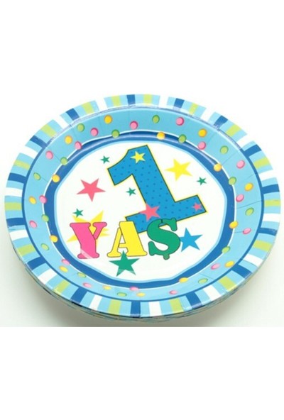 No Name 1 Yaş Doğum Günü Yuvarlak Karton Tabak Mavi 12 Adet 23CM No Name 1 Yaş Doğum Günü Yuvarlak Karton Tabak Mavi 12 Adet 23CM