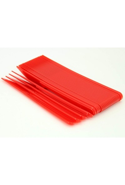 No Name Kırmızı 25LI Plastik Bıçak