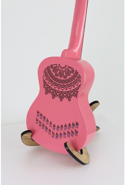 Mandala Siyah Renk Ukulele Akor Cetveli Tablosu Stickeri Etiketi Mandala Siyah Renk Ukulele Akor Cetveli Tablosu Stickeri Etiketi