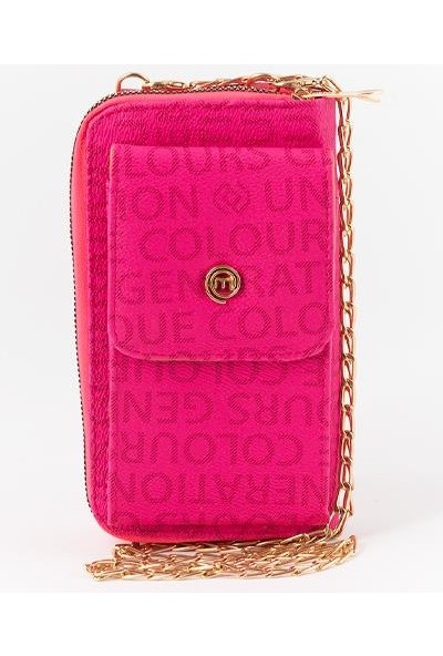 Beyken Ayakkabı Kadın Zincirli El ve Omuz Cüzdanı Fuşya