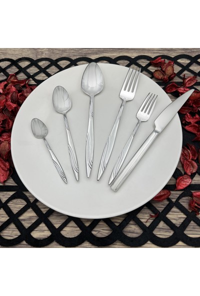 Gökdil Riva 36 Parça 6 Kişilik Çatal & Kaşık & Bıçak Takımı