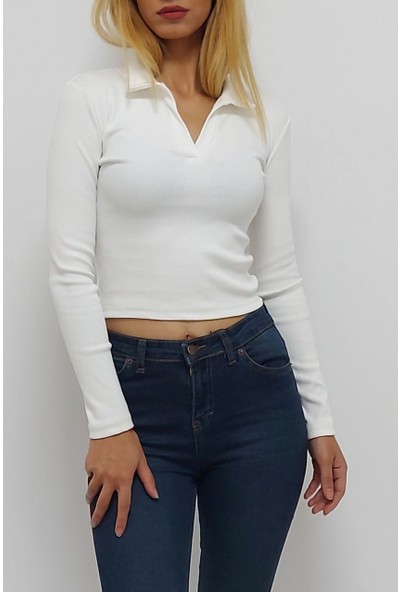 Atsy Polo Yaka Kazak Beyaz