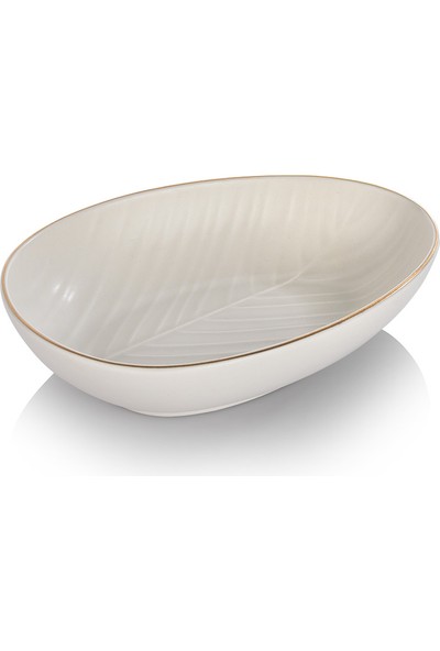 Schafer Creme Oval Servis Tabağı-1 Parça-Beyaz Schafer Creme Oval Servis Tabağı-1 Parça-Beyaz