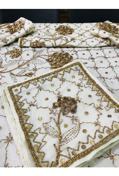 Orjinal Hint Işi El Işlemesi 16 Parça Salon Takımı 1