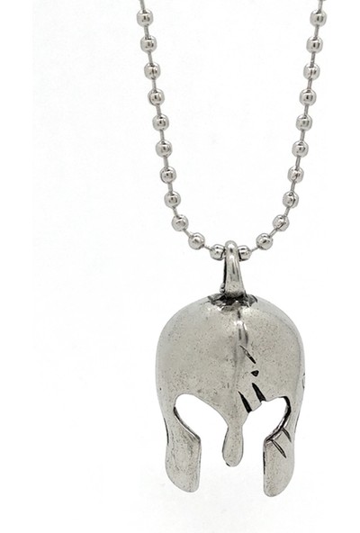 Kolbi Sparta Roma Gladyatör Miğfer Erkek Kolye - Top Zincirli