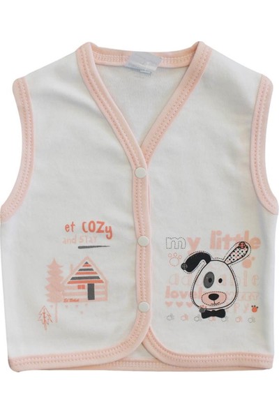 by BebekOdam Kız Bebek Köpek Baskılı Çıtçıtlı Somon Yelek by BebekOdam Kız Bebek Köpek Baskılı Çıtçıtlı Somon Yelek