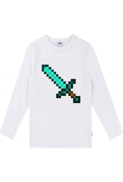Minecraft Sword Kılıç Uzun Kol Çocuk Tişört Minecraft Sword Kılıç Uzun Kol Çocuk Tişört