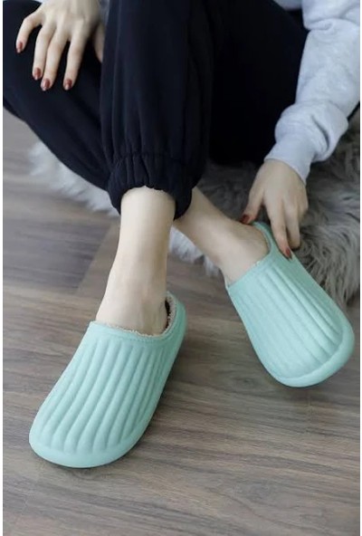 Asena Prego Kadın Eva Içi Tüylü Oluk Detaylı Hafif Ev Te