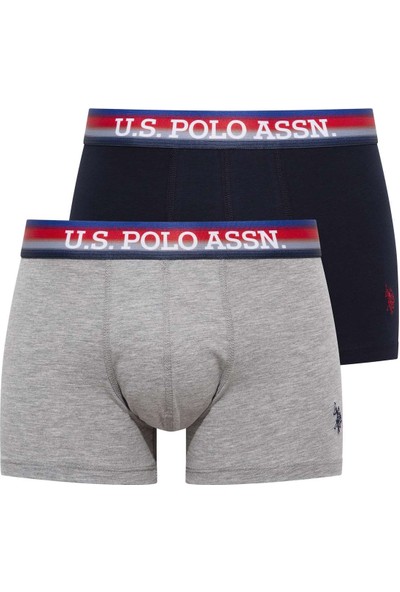 U.s. Polo Assn. Erkek Lacivert-Gri 2'li Boxer