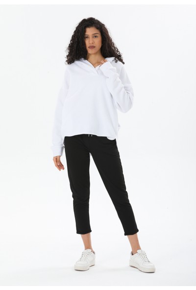 Enayax V Yaka Kapşonlu Şardonlu Sweatshirt Enayax V Yaka Kapşonlu Şardonlu Sweatshirt