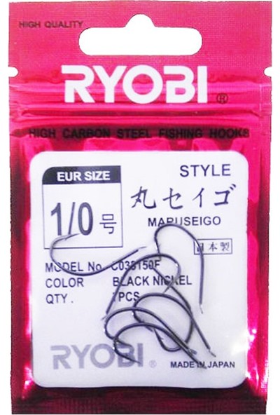 Ryobi High Carbon Maruseıgo Kanca Çapraz Iğne (Siyah-Nickel) Ryobi High Carbon Maruseıgo Kanca Çapraz Iğne (Siyah-Nickel)