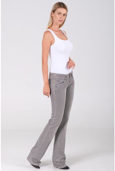 Barkaist Kadın Gri Cep Detaylı Jean