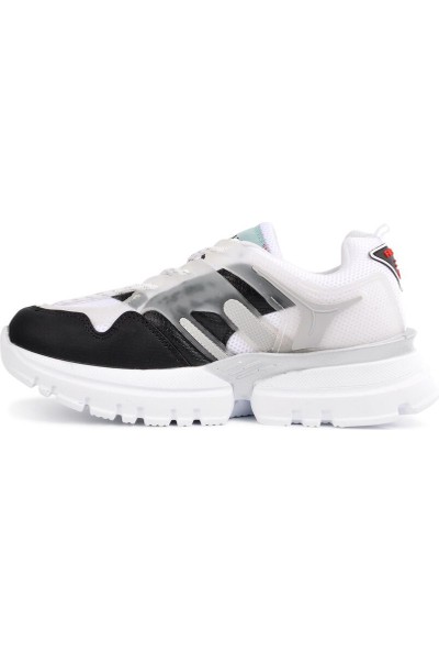 Conpax Beyaz Siyah Kadın Kalın Taban Sneaker