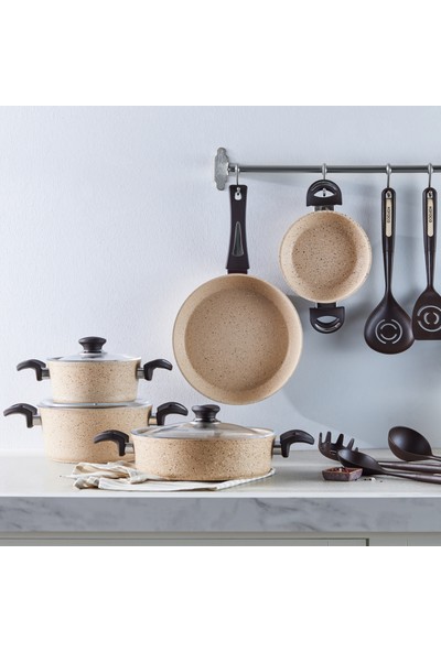 Karaca Hazel Biogranit 13 Parça Tencere Seti Karaca Hazel Biogranit 13 Parça Tencere Seti